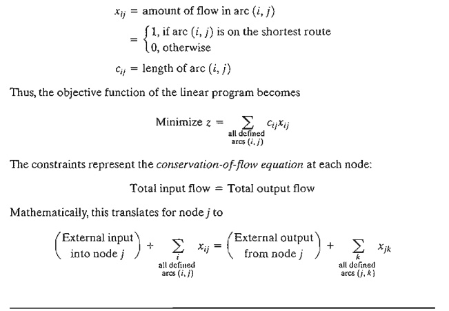 Linear Programming Formulation Of The Shortest Route Problem