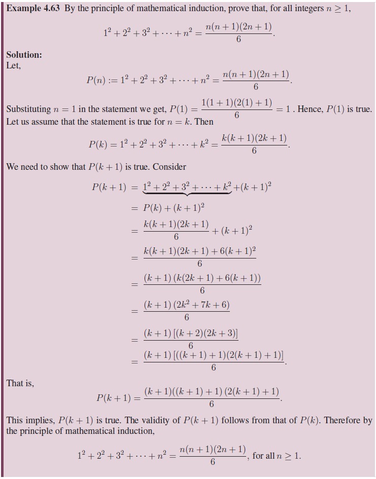 Mathematical Induction Definition Solved Example Problems Exercise