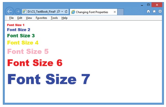 Changing Font Style Size And Color HTML