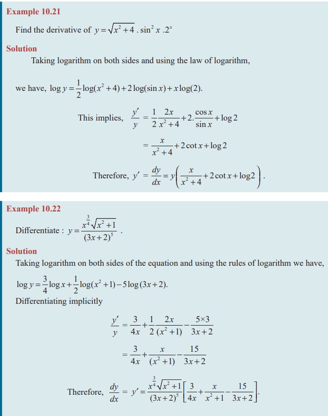 Logarithmic Differentiation Solved Example Problems Mathematics