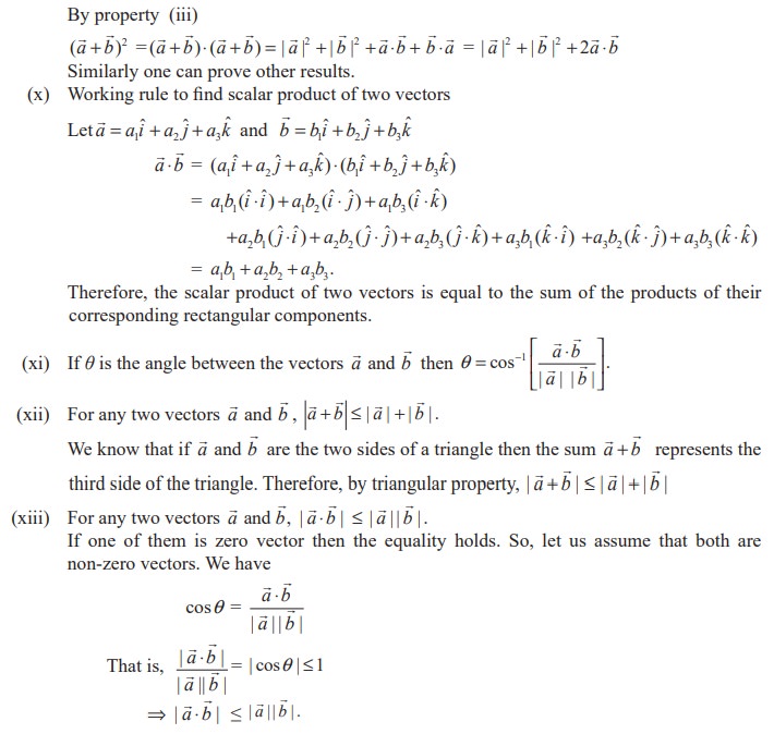 Scalar Product And Properties Of Scalar Product