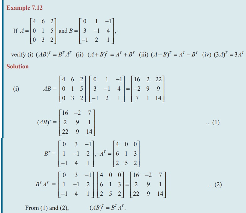 Matrices Definition General Form Properties Theorem Proof Solved