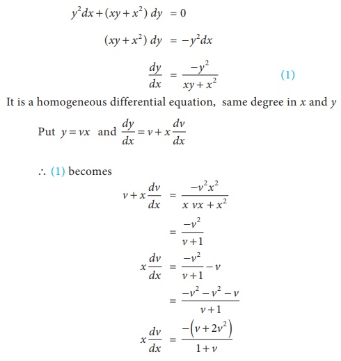 Homogeneous Differential Equations Solved Example Problems With 