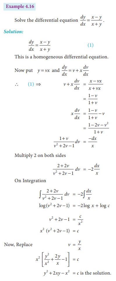 Homogeneous Differential Equations Solved Example Problems With 