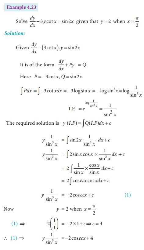 Linear Differential Equations Of First Order Example Solved Problems 
