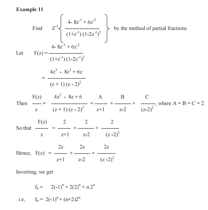 Z Transforms And Difference Equations