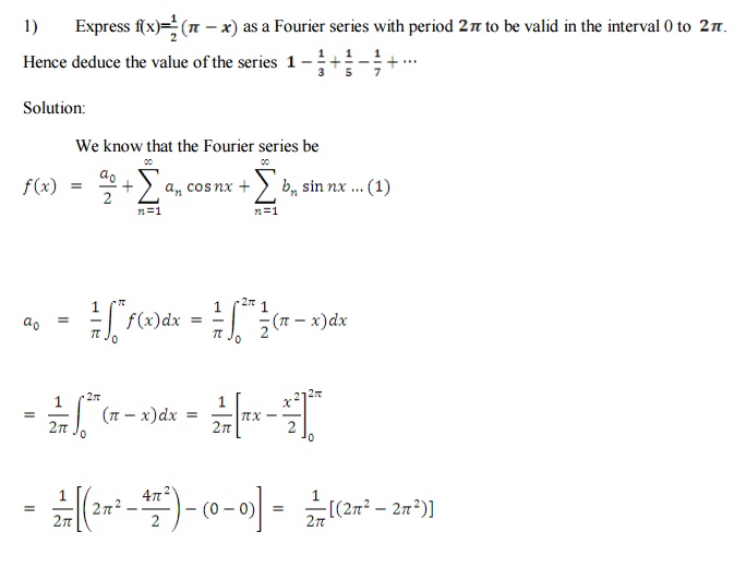 Important Questions And Answers Fourier Series Important Questions And Answers Fourier Series